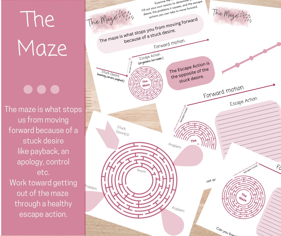 The Maze, Get 4 Digital PDF Printable Worksheets. CBT Worksheets ...