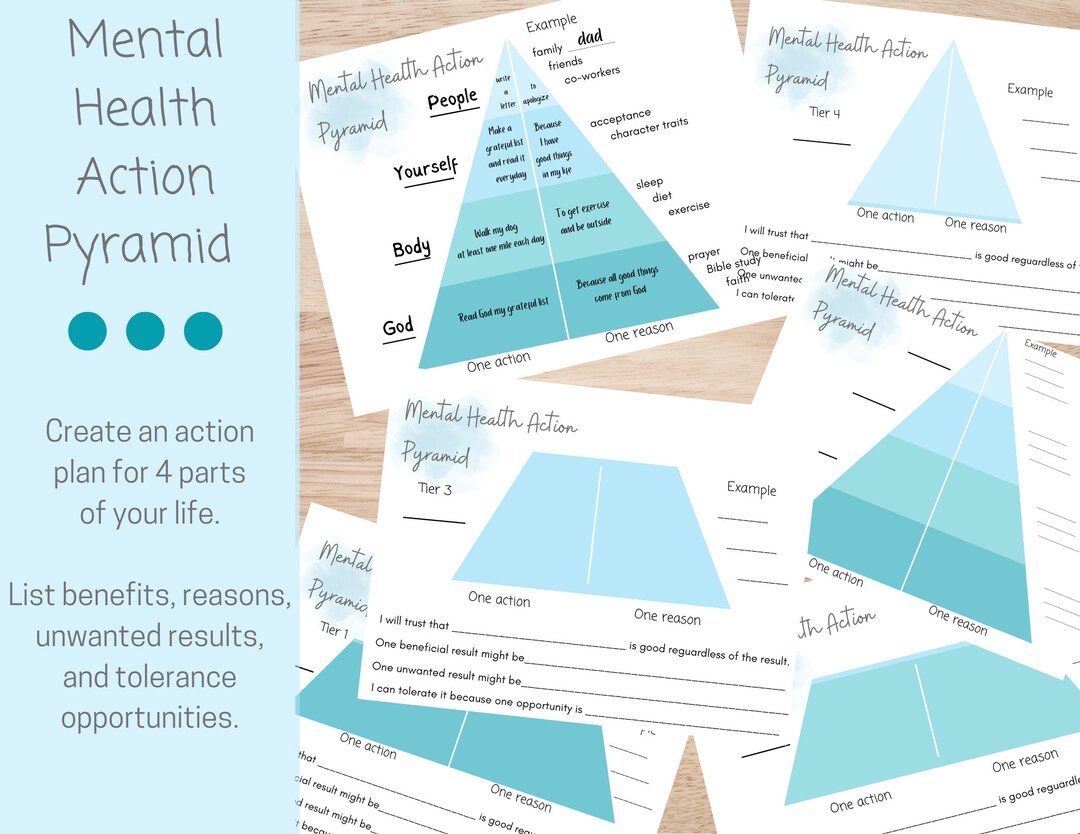 Mental Health Positive Actions Pyramid, Get 6 Digital PDF Printable ...