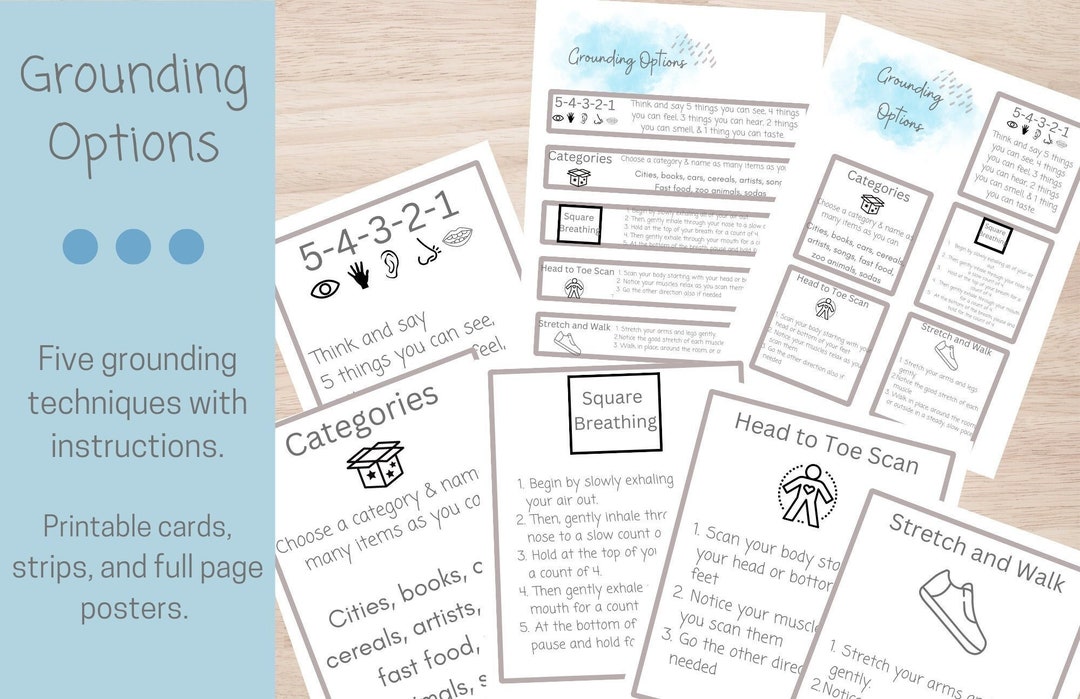 Grounding Options, Includes 7 Digital PDF Printable Worksheets ...