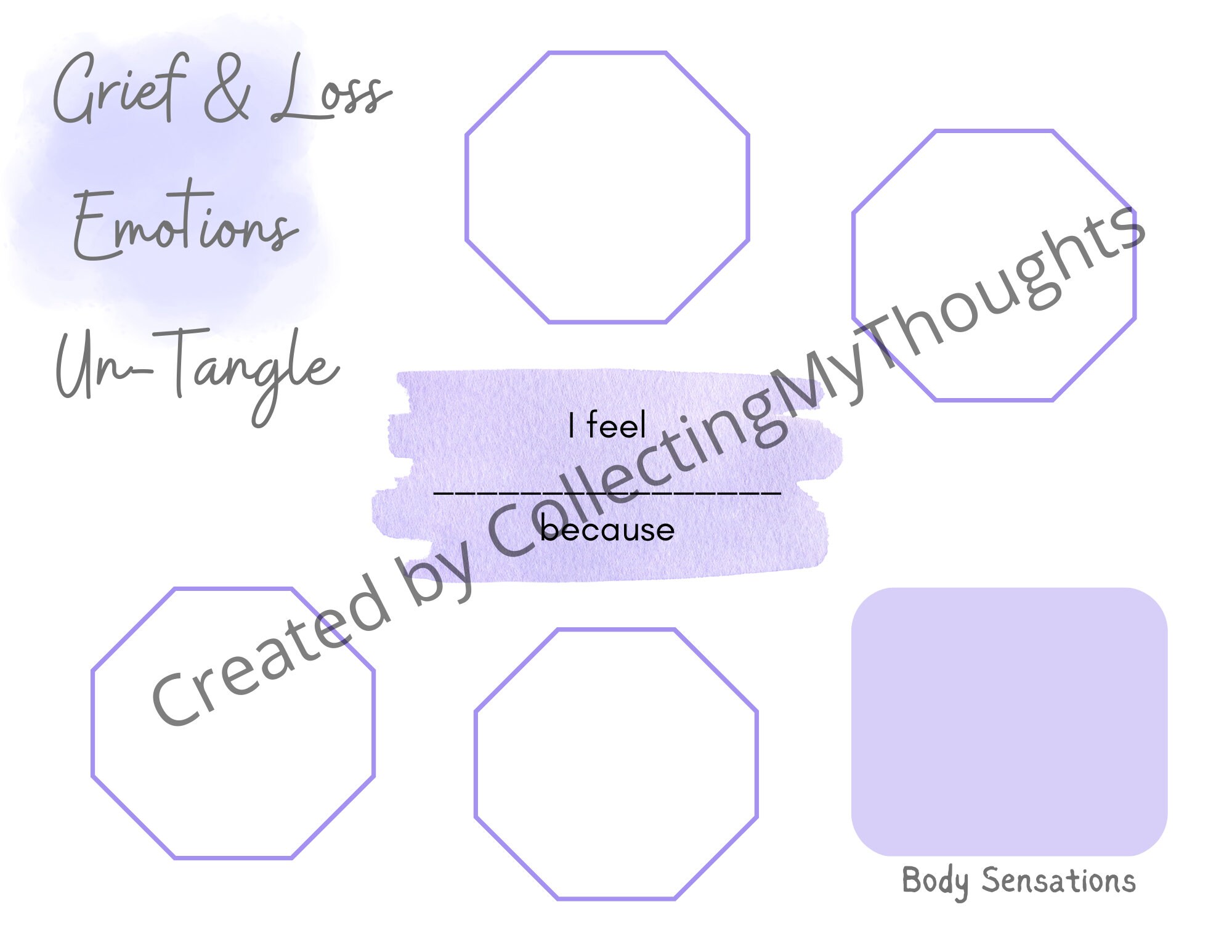 Grief and Loss Untangle Worksheets 10 Digital, PDF, Emotions Wheel ...