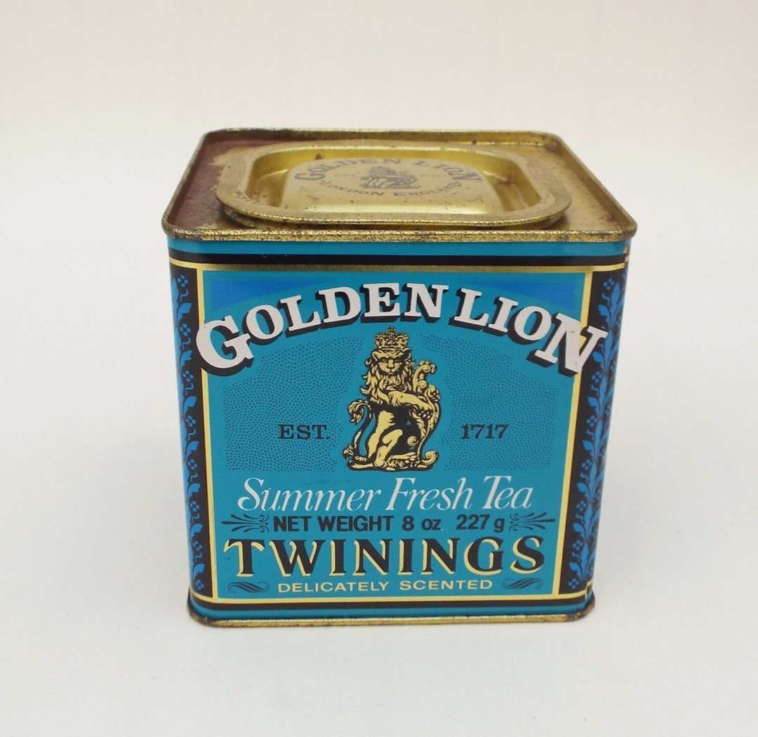 Vintage English Tea Storage Tin - Twinings Golden Lion - Summer Fresh ...