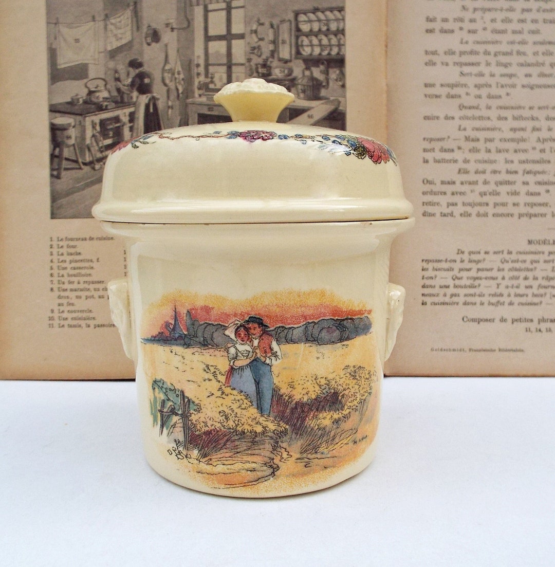 Vintage French Terrine Pot Pottery Storage Jar Obernai Faienceries ...