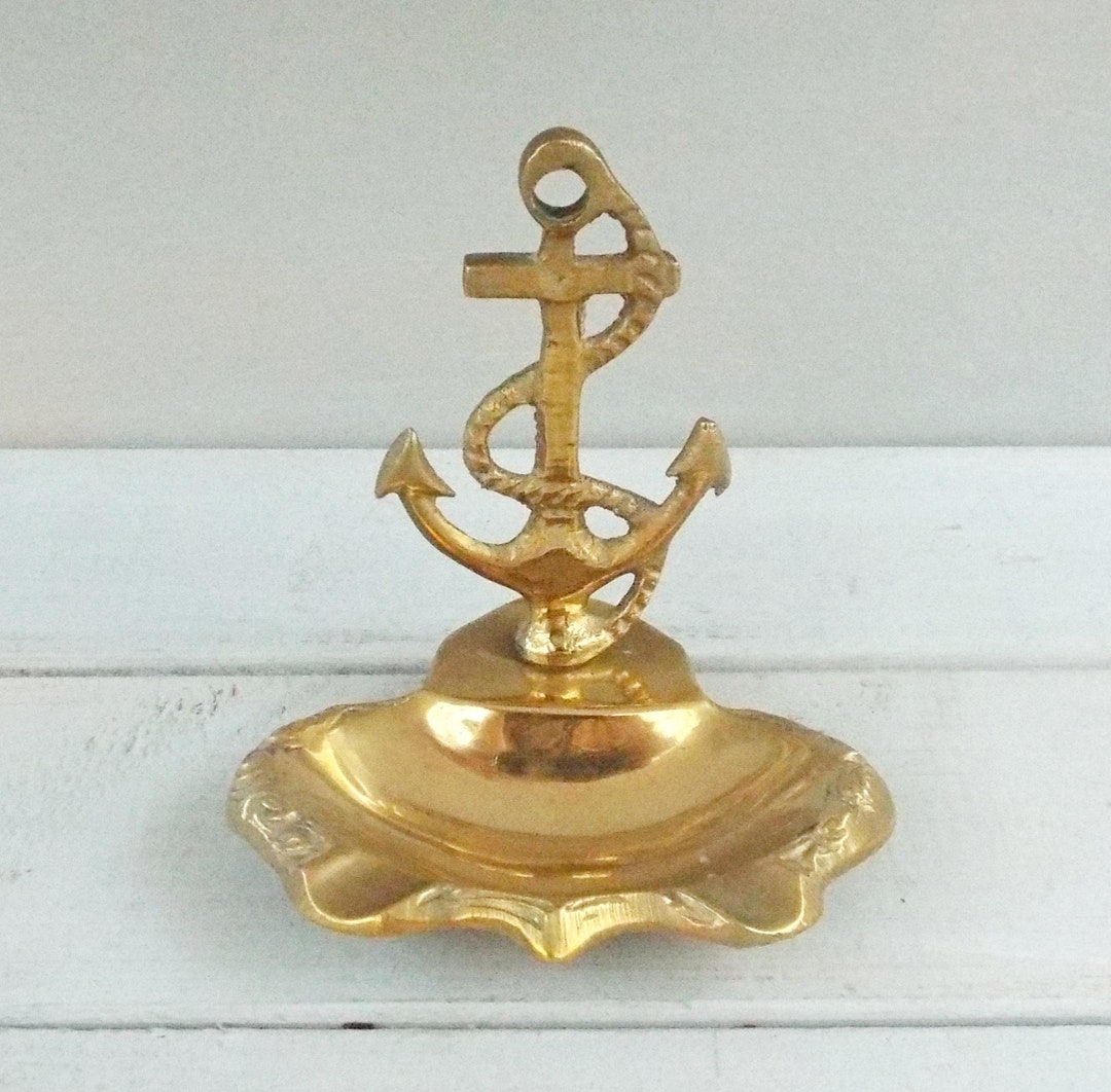 Small Brass Anchor Ashtray Nautical Desk Decor Height Approx 9cms - Etsy
