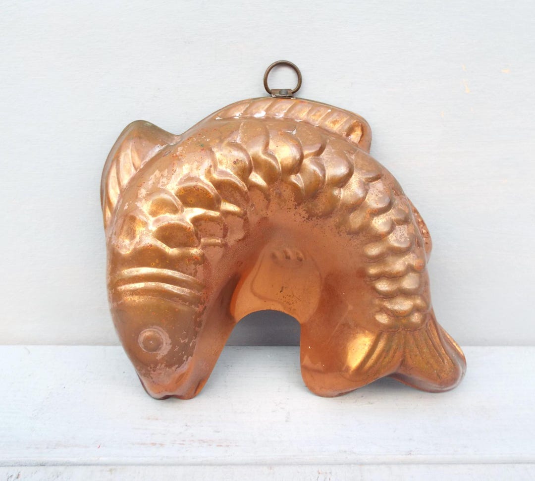 Vintage Copper Fish Mold - Rustic Kitchen Display - Tagus, Portugal ...