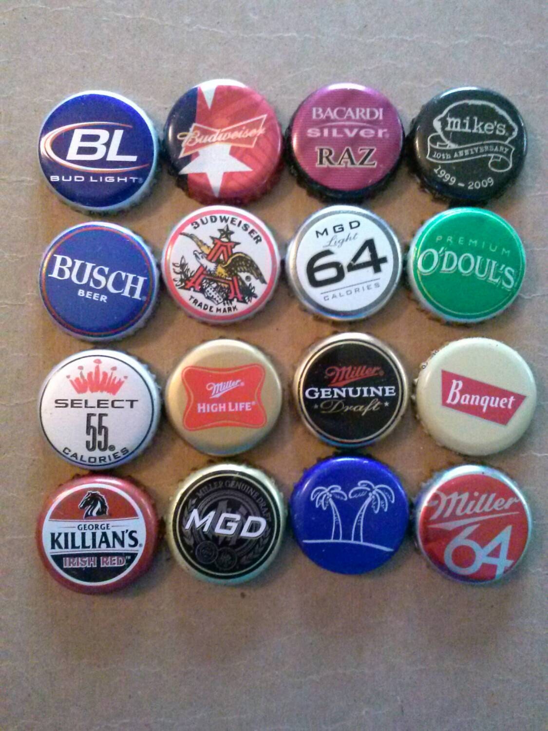 100 Happy Hour Beer Bottle Caps: Budweiser, Bud Light, Coors Light ...