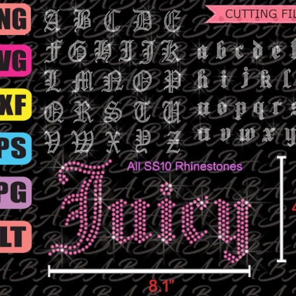 Cricut Cut Rhinestone Letters - Etsy