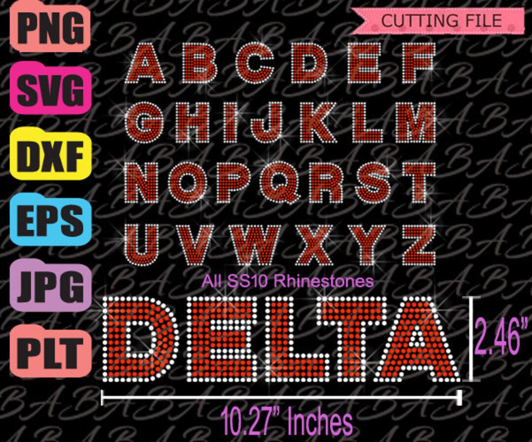 Rhinestone Transfer Template Outlined Block Font About 2.5" Uppercase ...