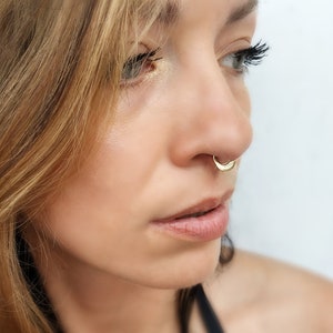 Moon Septum Ring, 14k Solid Gold Septum Ring, Septum Jewelry, Septum ...