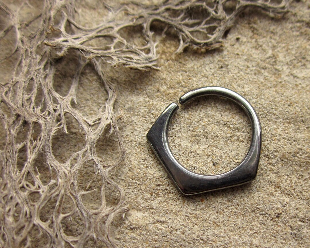 Unique Silver Septum Ring, Tribal Septum Piercing, Septum Jewelry, 18 ...