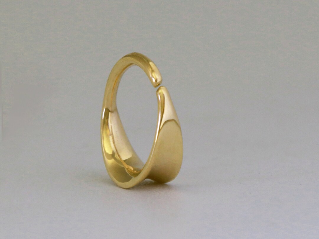 Wide Snug Septum Jewelry, Moon Nose Ring 14k, Cuff Gold Piercing Daith ...