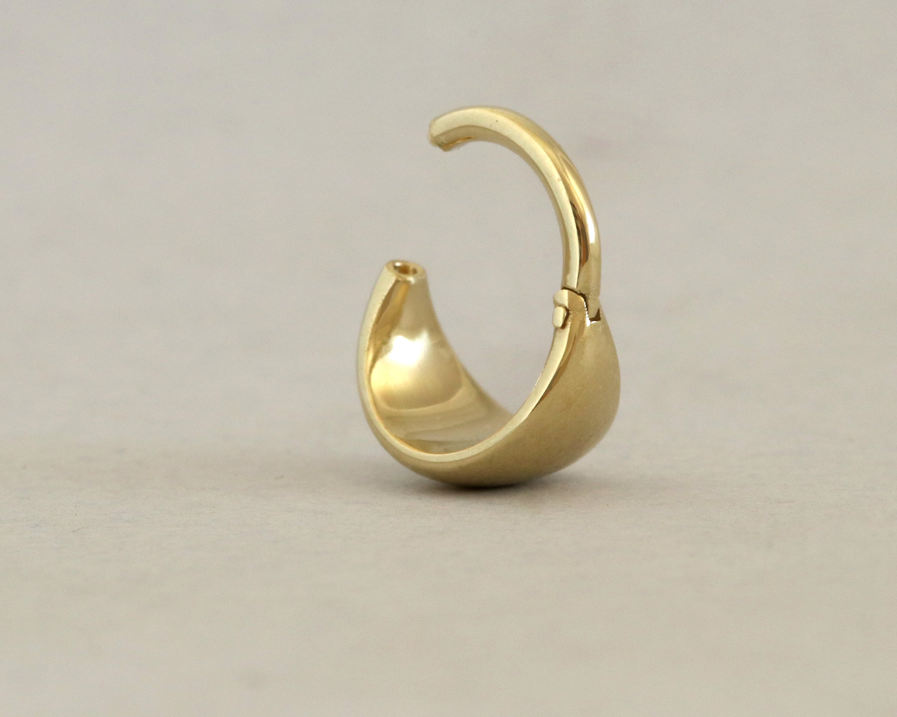 14k Gold Helix Piercing Cuff, Solid Gold Cartilage Ear Cuff, Gold Helix ...