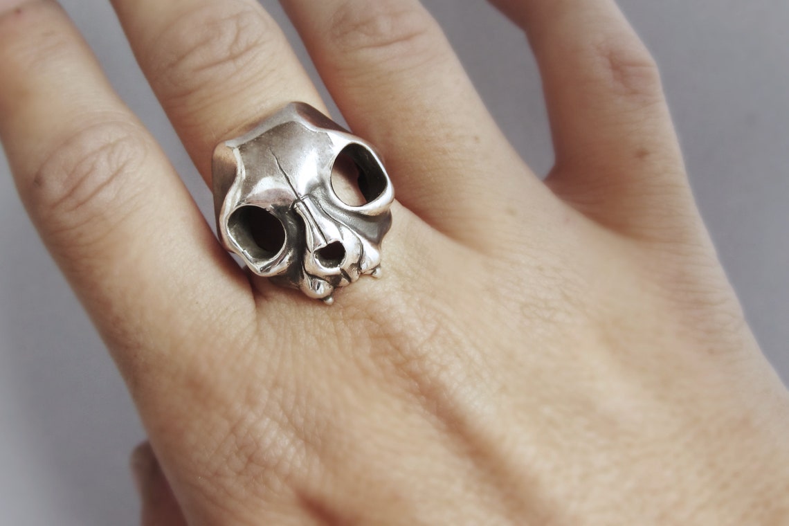 Witch Ring Skull Ring Silver Skull Ring Womens Skull Ring | Etsy