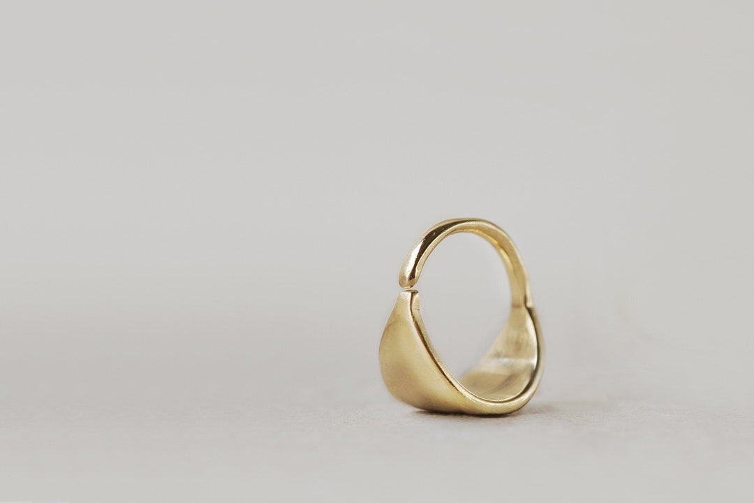 Dainty Nose Cuff, 14k Solid Gold Septum Jewelry, Wide Septum Ring ...