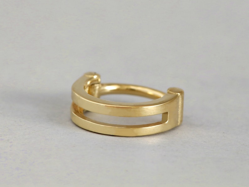 14k Solid Gold Septum Ring Double Septum Ring Septum - Etsy