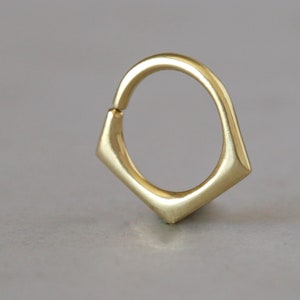 14k Gold Daith Earrings, Daith Piercing Jewelry, Crescent Moon Earring ...