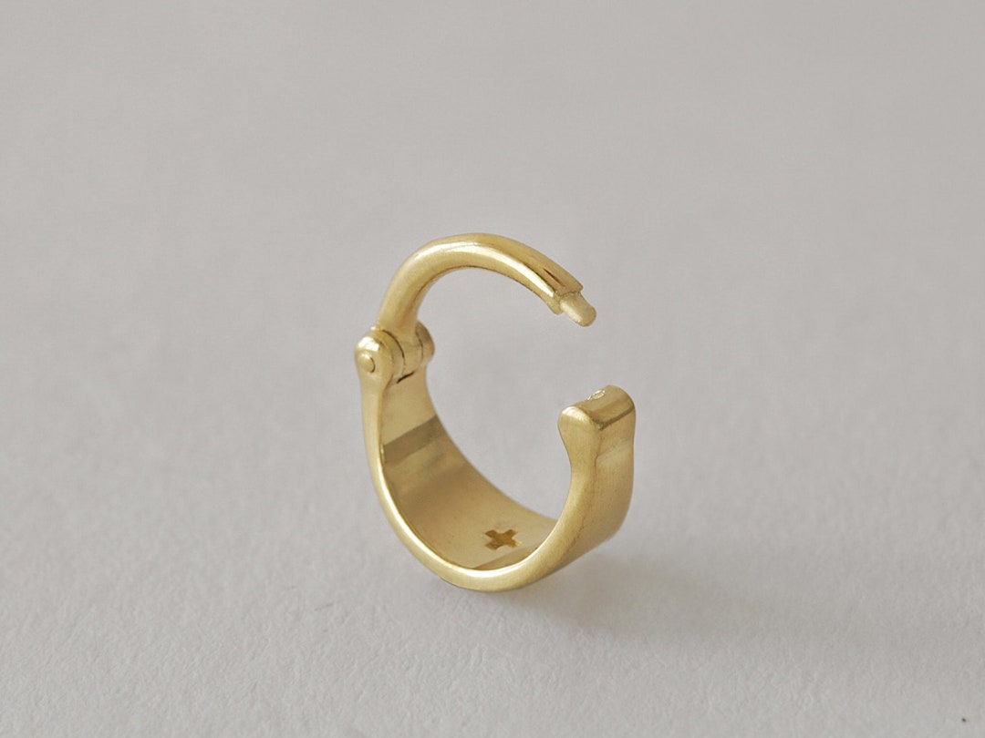 Solid Gold Septum Clicker, Wide Septum Ring, Tribal Septum Ring, Mens ...