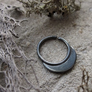 7mm, 8mm Septum Piercing, Snug Crescent Moon Nose Ring, 14k Gold Septum ...