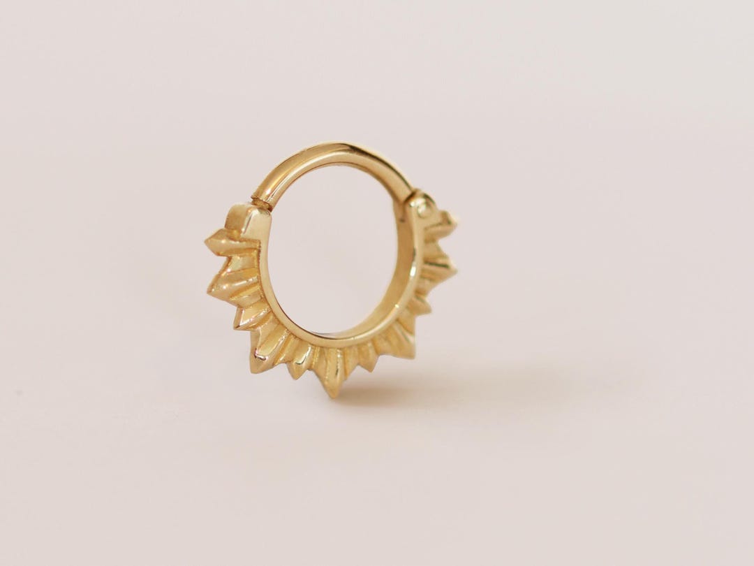 Septum Jewelry 14K Gold Septum Ring – Septum Clicker for Helix, Daith ...