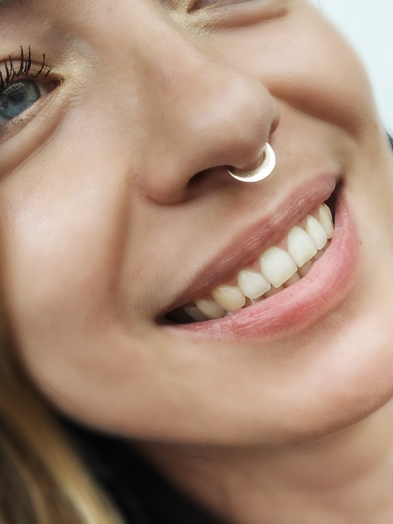 Septum Jewelry Septum Ring Gold Septum Moon Septum 14k | Etsy