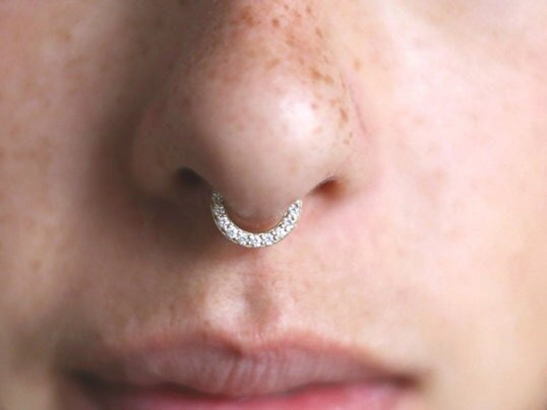 14k Gold Septum Ring, 8mm, 10mm Cartilage Hoop Piercing, Daith Earrings ...