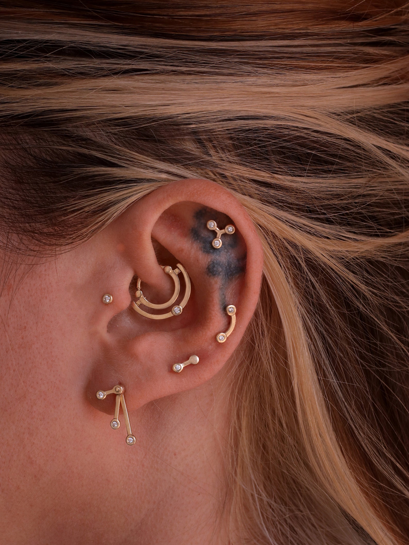 Tragus Diamond Stud, Tiny Tragus Stud, Small Stud Earring, 14k Solid ...