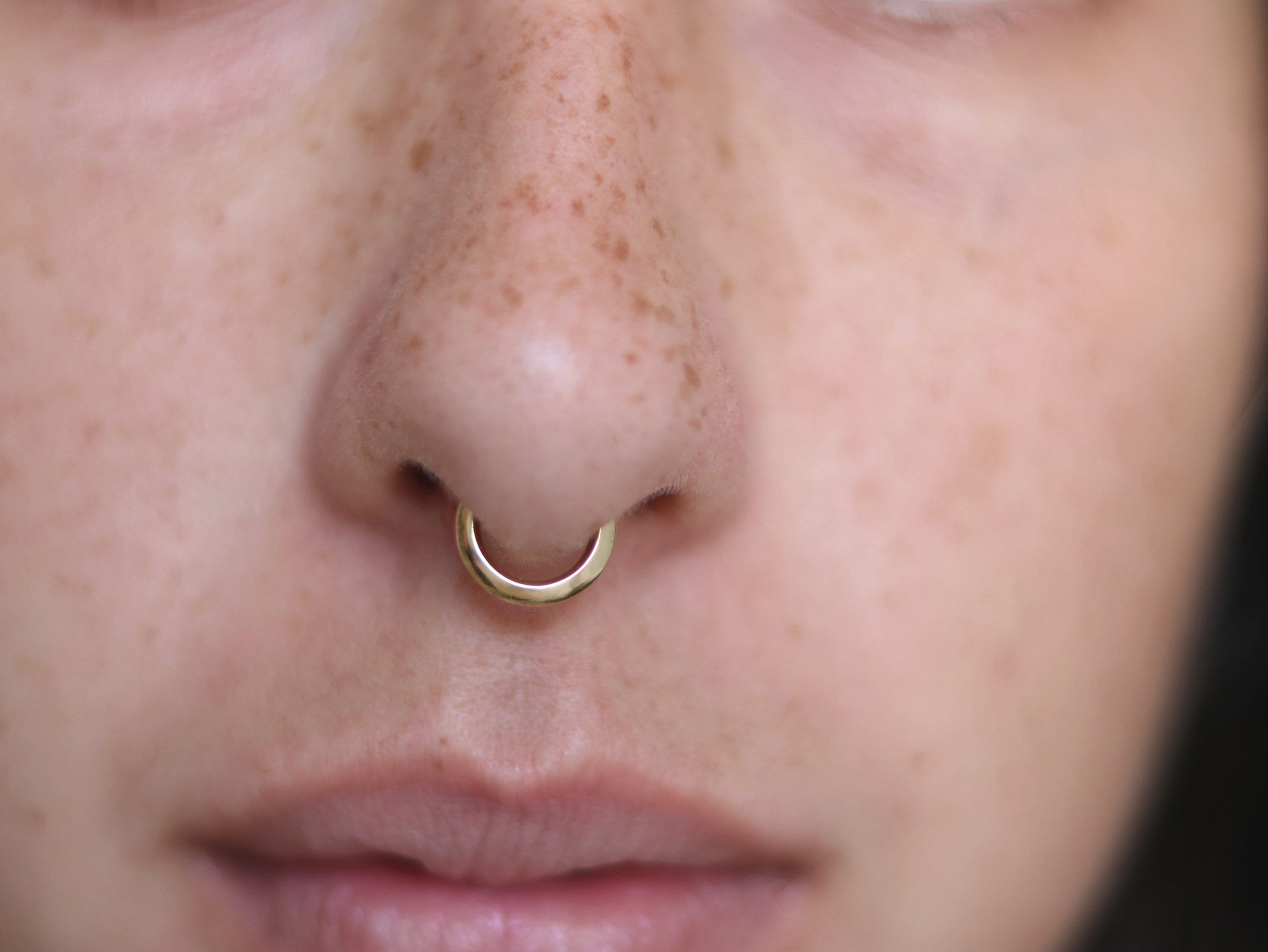 14k Gold Septum Clicker, Hoop Nose Ring, Septum Nose Ring, Septum ...