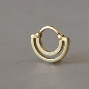 Double Daith Piercing, Solid Gold Boho Jewelry for Women, Conch Clicker ...