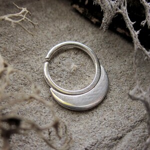 7mm, 8mm Septum Piercing, Snug Crescent Moon Nose Ring, 14k Gold Septum ...