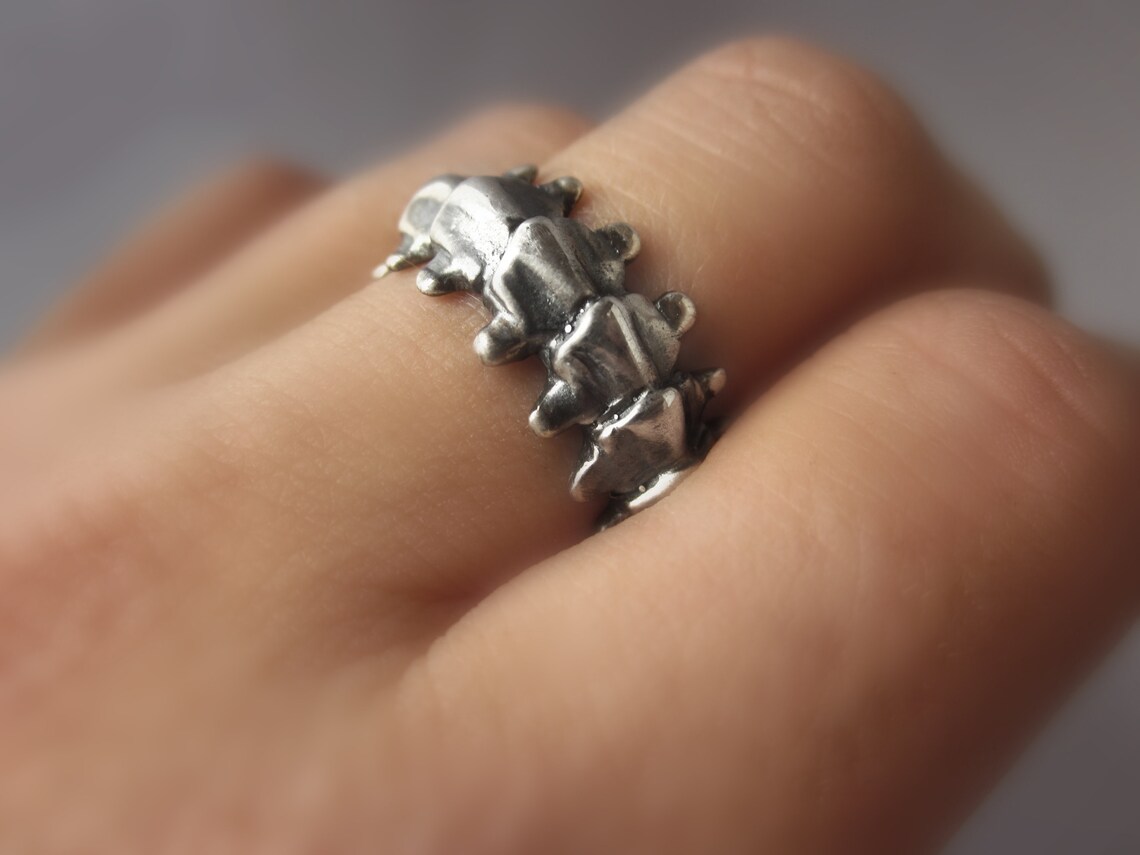 Witch Ring Black Silver Ring Wiccan Ring Stackable Rings | Etsy