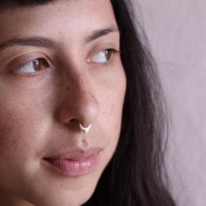 Triangle Septum Ring, Rose Gold Piercing Jewelry, 14k Gold Septum Ring ...