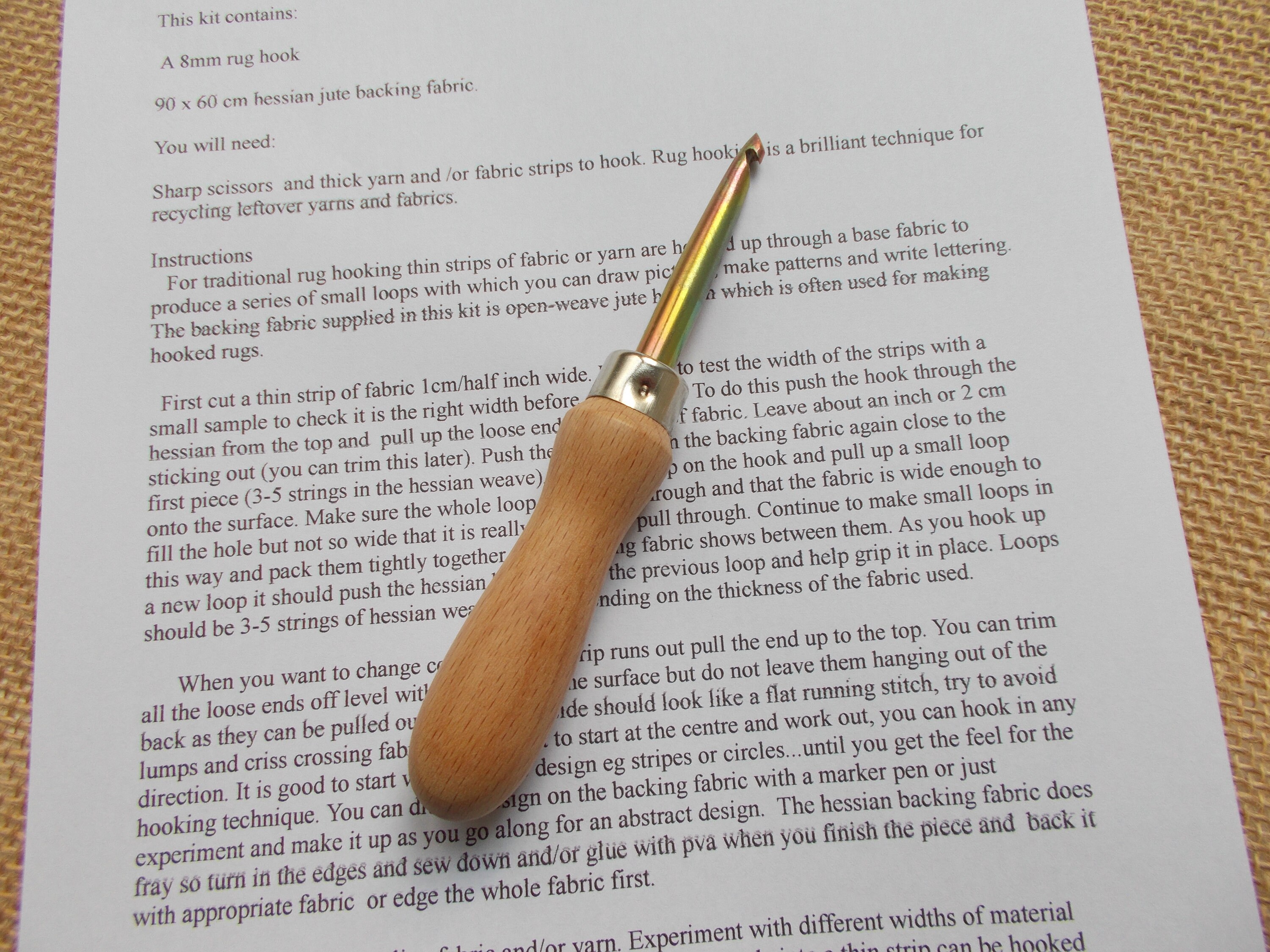 Traditional Rug Hooking Kit - Etsy UK