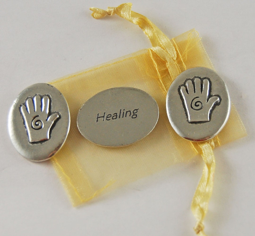 Set of 3 Hand Healing Inspiration Coins With Organza Bag - Etsy