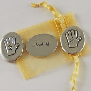 Set of 3 Hand Healing Inspiration Coins With Organza Bag - Etsy