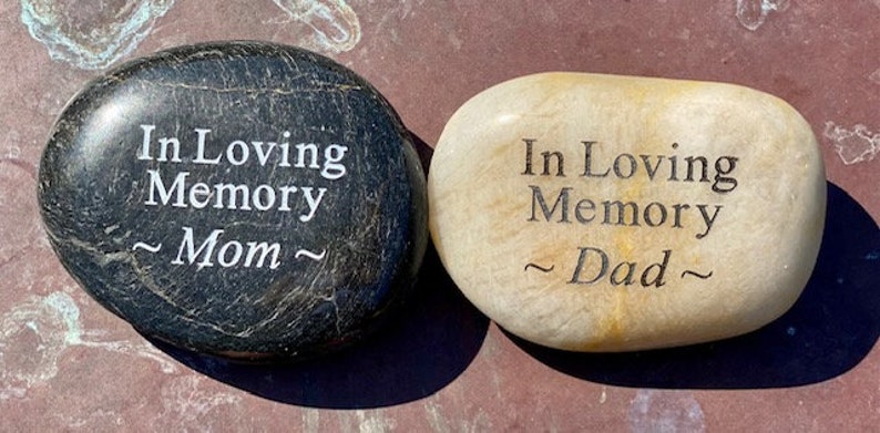 In Loving Memory Engraved River Rock With Various Sentiments - SOLD ...