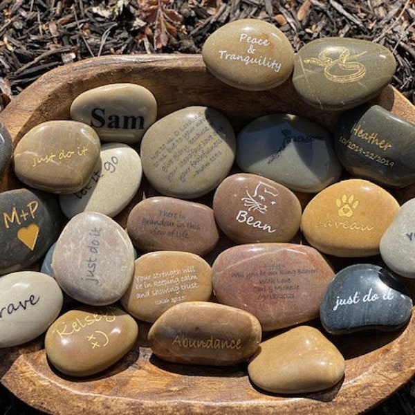 Engraved Stone - Etsy