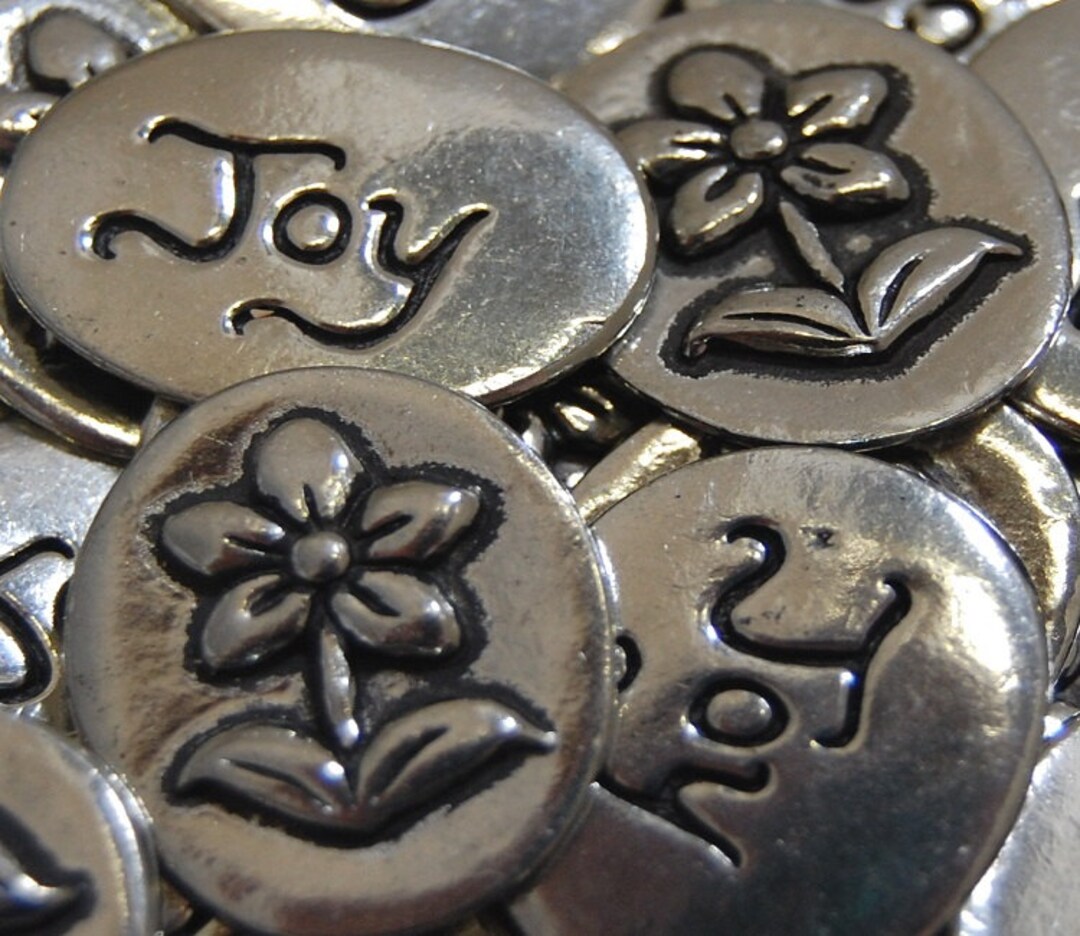 Flower Joy Inspiration Coins - SET OF 10 - Etsy