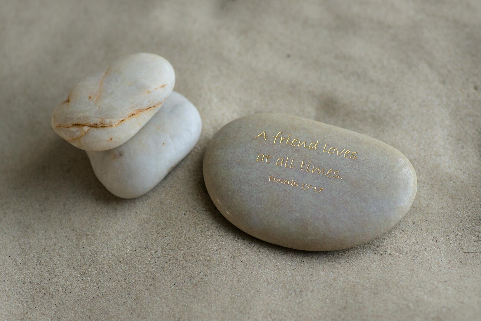 A Friend Loves... Proverbs 17:17 Engraved Scripture River Rock - Etsy
