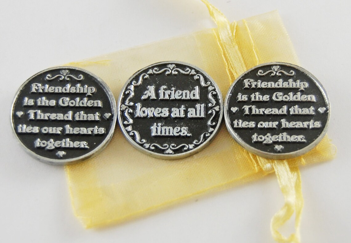 Set of 3 Friendship Pocket Tokens With Organza Bag - Etsy