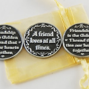 Set of 3 Friendship Pocket Tokens With Organza Bag - Etsy