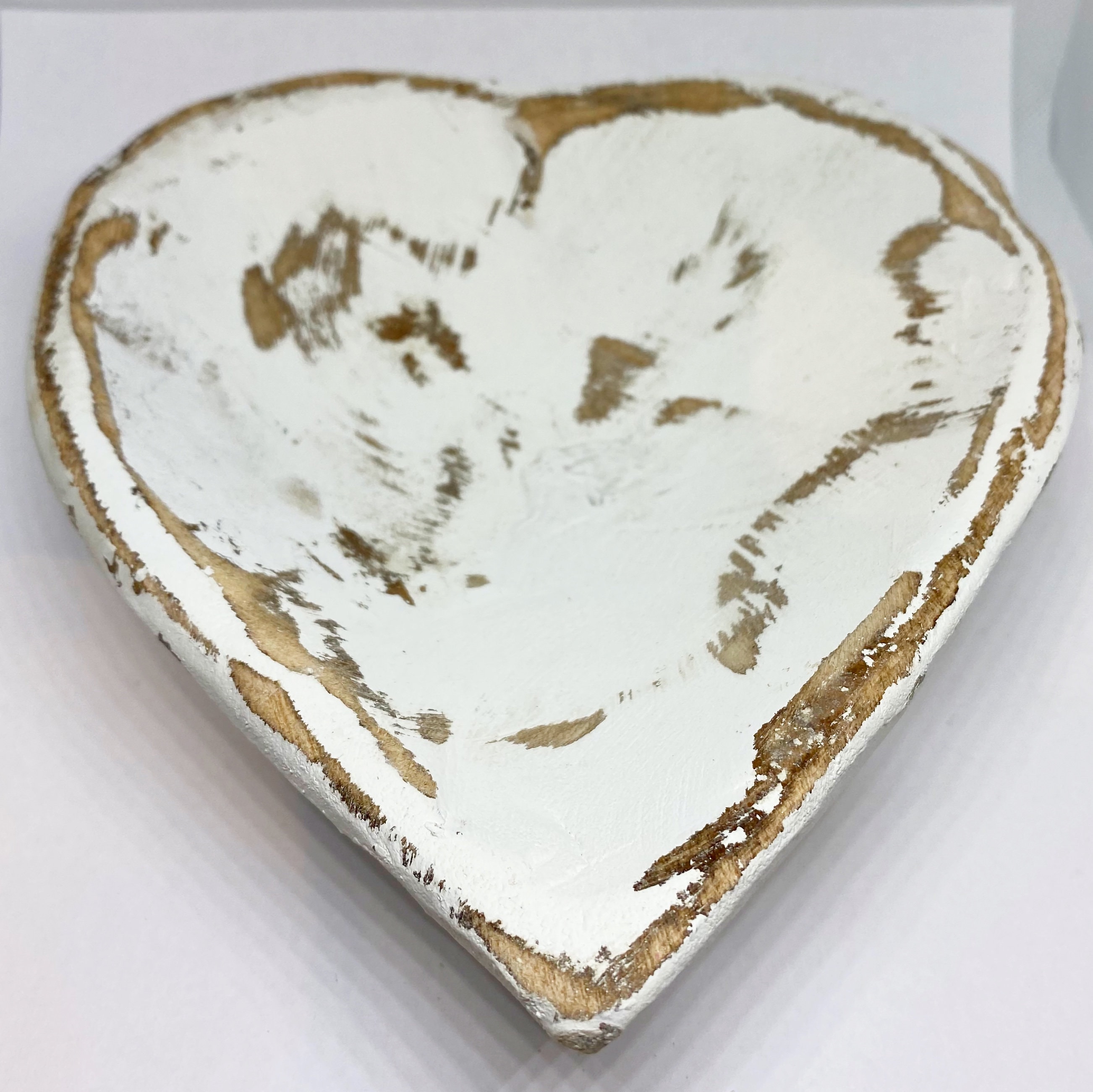 Wooden Heart Shaped Dough Display Bowl Natural or White | Etsy