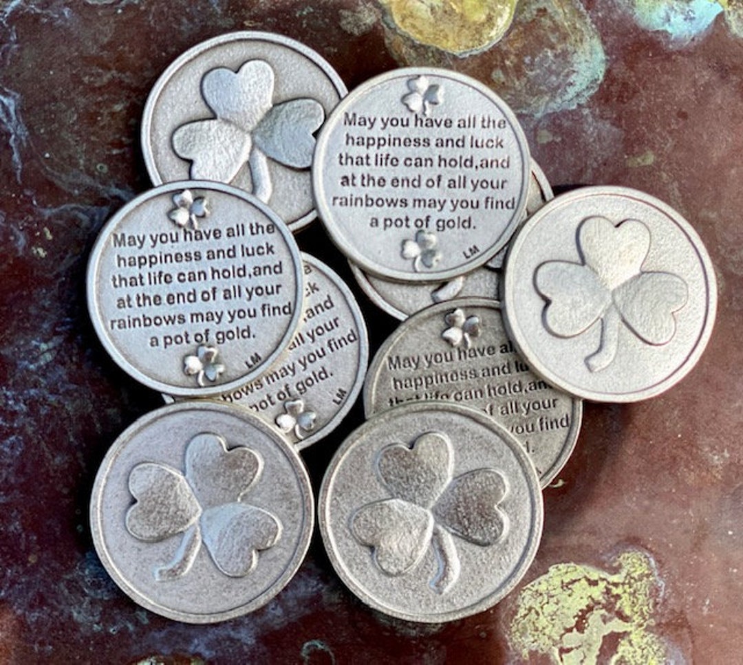 Shamrock Happiness and Luck Pocket Tokens SET OF 10 - Etsy