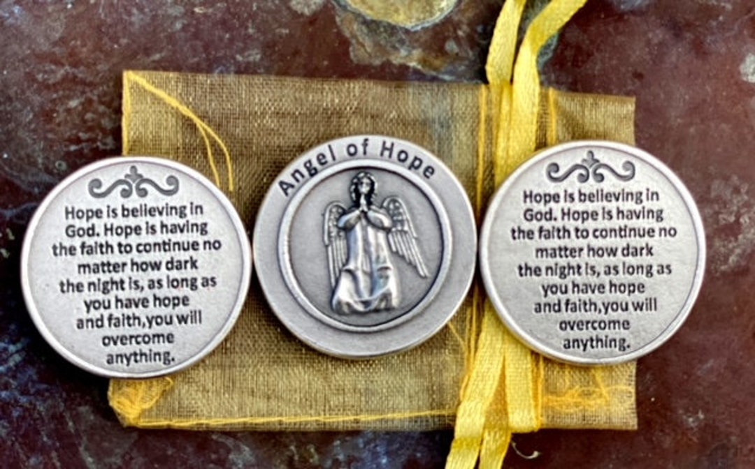 Angel of Hope Pocket Tokens With Organza Bag - Etsy
