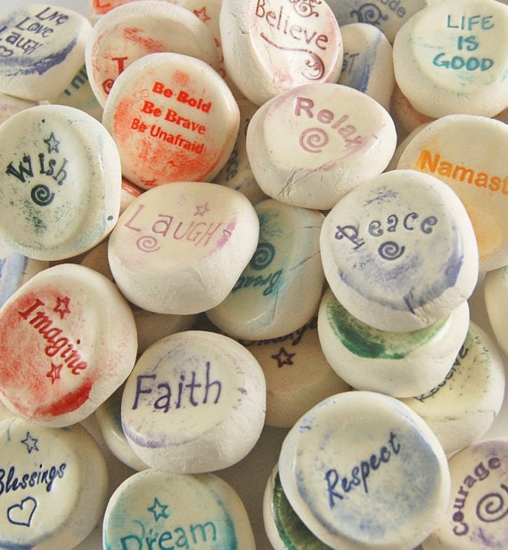 Custom Ceramic Word Stones Set of 100 | Etsy