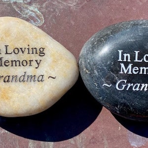 In Loving Memory Engraved River Rock With Various Sentiments - SOLD ...