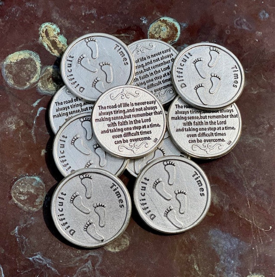 Difficult Times - Faith Pocket Tokens - SET OF 10 - Etsy