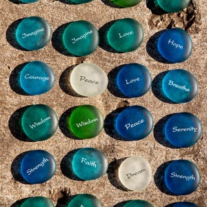 Frosted Sea Glass Word Stones - BULK QUANTITES - Etsy