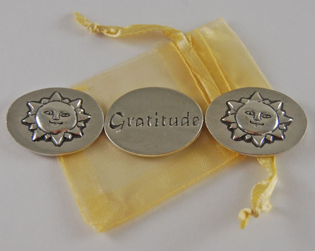 Set of 3 Sun Gratitude Inspiration Coins With Organza Bag - Etsy
