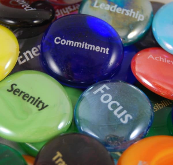 Imprinted Colored Glass Word Stones - Single Words - LAST CHANCE - No ...