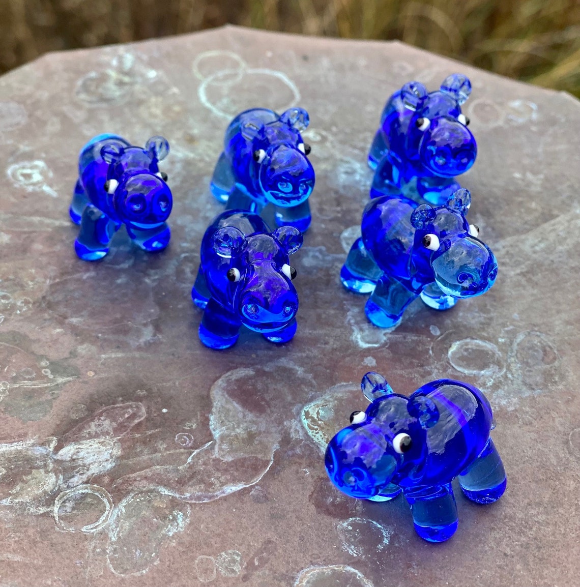 Mini Miniature Glass Hippo Sitter Figurine Collectible Sold - Etsy