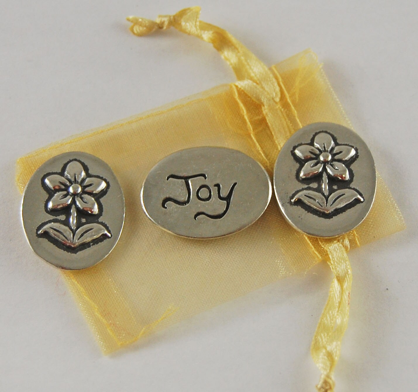 Set of 3 Flower Joy Inspiration Coins With Organza Bag | Etsy